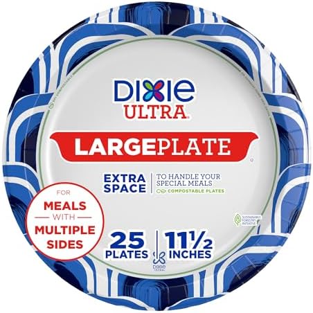 Amazon.com: Dixie Ultra, Large Paper Plates, 11 Inch, 25 Count, 3X ...