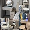 Amazon.com: Small White/Beige Vanity Desk with Drawers, Vanity Table ...