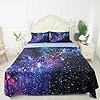 Amazon.com: kxry Blue Purple Galaxy Fitted Sheet Sets Full Size for ...