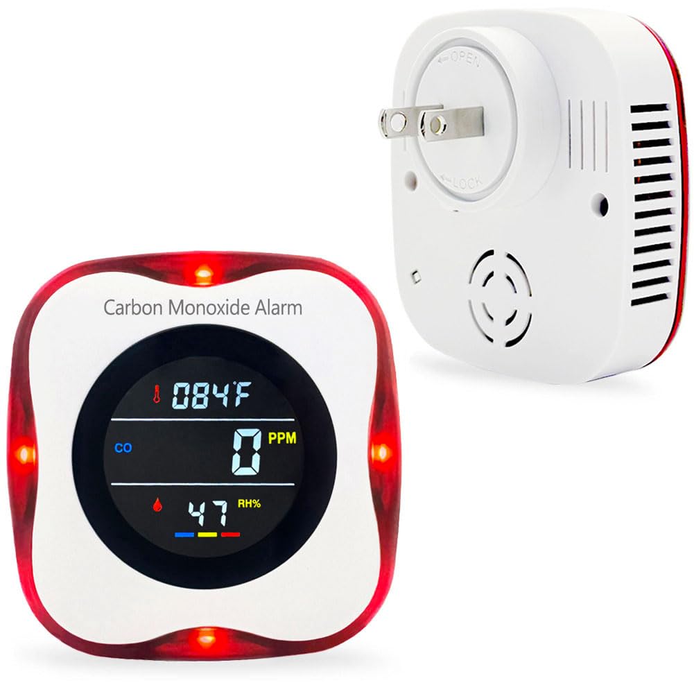 KH Alert Carbon Monoxide Detector Plug in Wall, 3 in 1 Carbon Monoxide ...