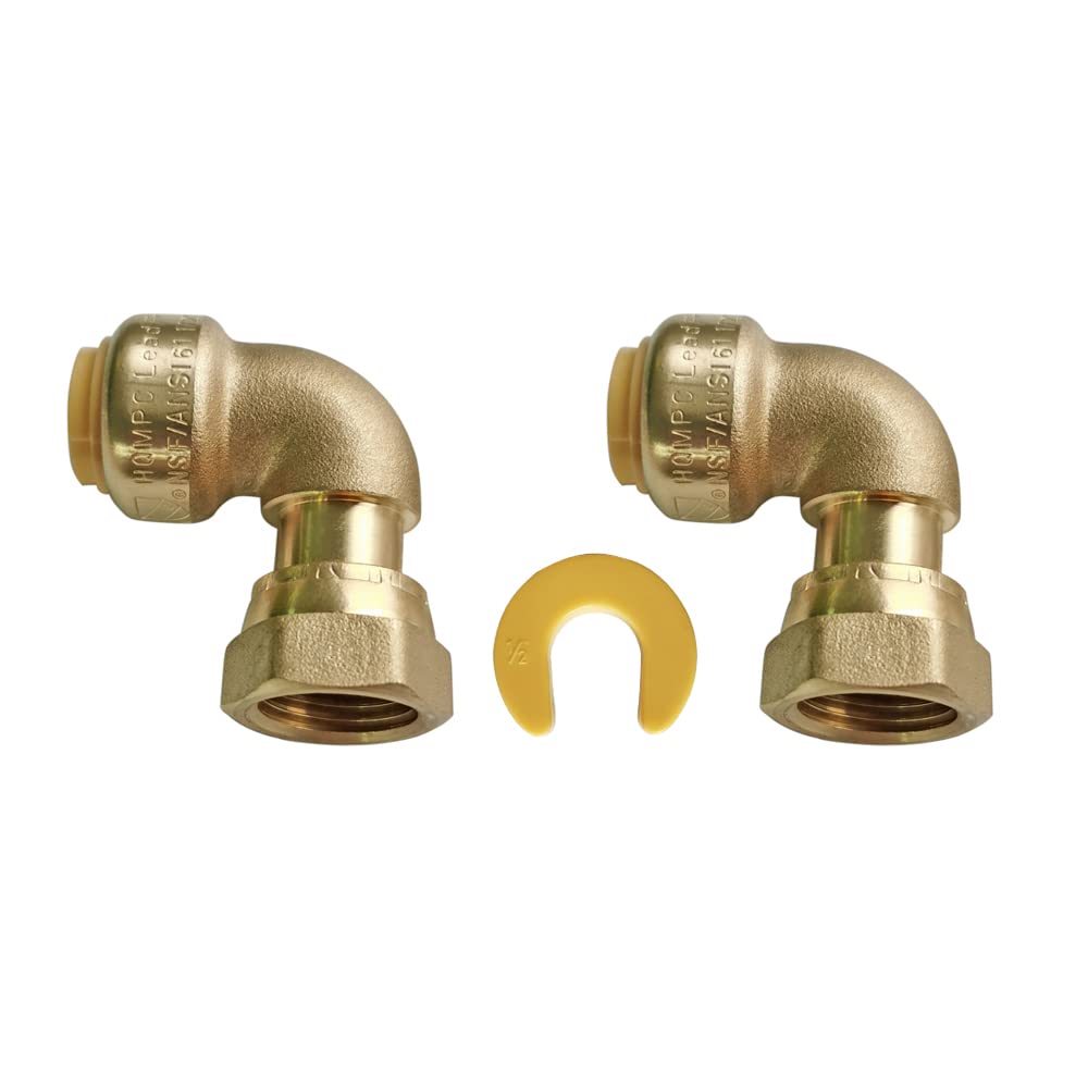 Amazon.com: HQMPC Push Elbow Coupling with Union 1/2"X1/2" 2Pcs No Lead ...