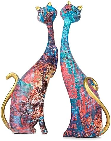 Amazon.com: Tooarts U Shaped Cat Metal Ornament, Modern Cat Sculpture ...