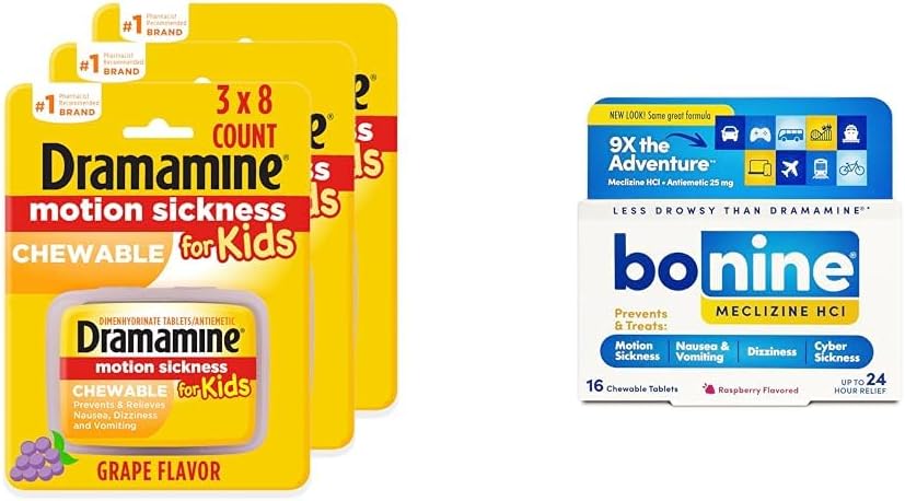 Amazon.com: Dramamine Kids Chewable Motion Sickness Relief Grape Flavor ...