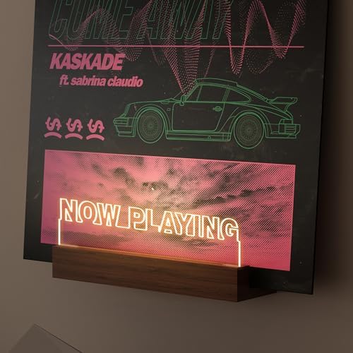 Amazon.com: CoolGift Mart Now Playing Vinyl Record Stand, Light up ...