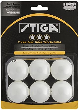 STIGA 6 Pack 3 Star Table Tennis Balls
