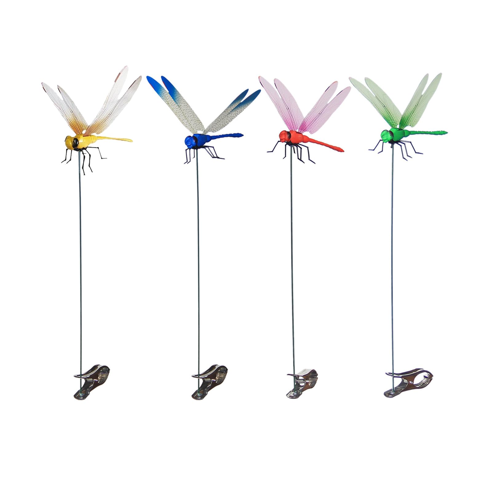 Amazon.com: 4 Pack Dragonfly Clip,Dragonfly Garden Decor,Dragonfly Hat Clip,3D Fake Dragonflies ...