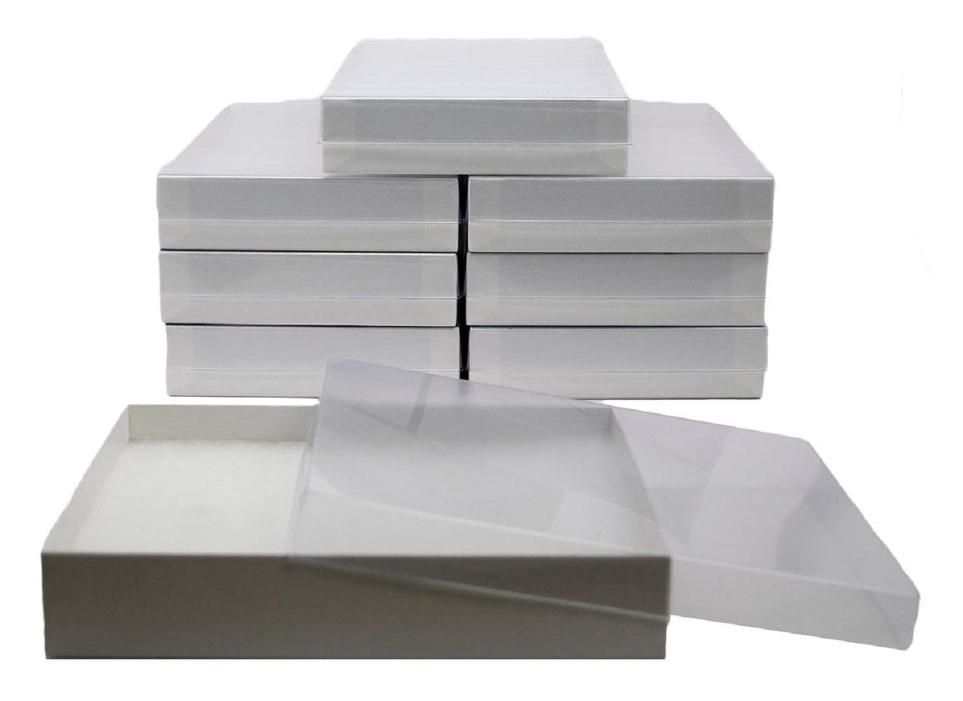 Amazon.com: Novel Box® Made in USA Jewelry Gift Box in See Thru White ...