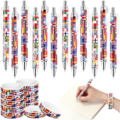 Amazon.com: Sayglossy 24 Pcs Soccer National Flag Pens 2026 World Party ...