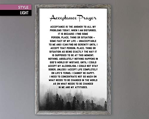 Amazon.com: Acceptance Prayer Poster - AA NA - Alcoholics & Narcotics ...
