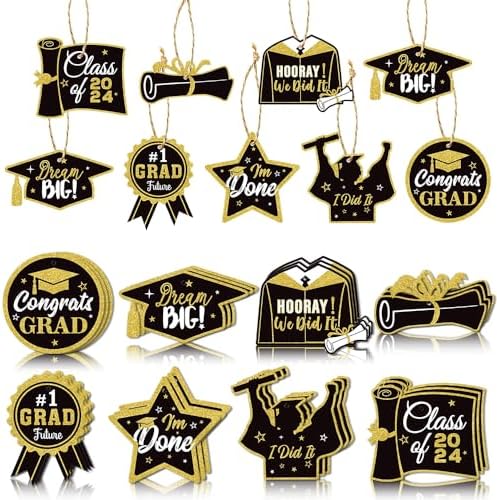 Amazon.com: 24 Pcs Graduation Ornament Graduations Decorations Wooden ...