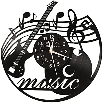 Amazon.com: ZOYPAR Musical Black Vinyl Record Wall Clock Battery ...
