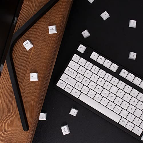 Double Shot Keycaps 150 Keys MSA Profile ISO/ANSI Layout White Keycap ...