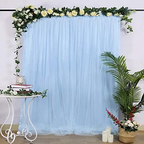Colorsoft™ Sky Blue Sheer Backdrop Curtains Sky Blue Tulle Backdrop ...