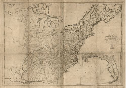 1809 Map A map of the United States : compiled chiefly from the state ...