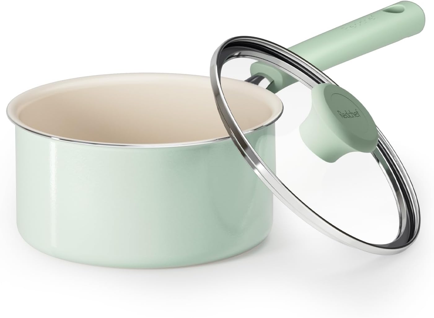 Amazon.com: ROCKURWOK Ceramic Nonstick Sauce Pan with Lid, 1.5 Qt Small ...