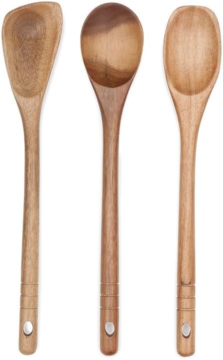Amazon.com: Sabichi 3-Piece Acacia Wood Spoon Set : Home & Kitchen