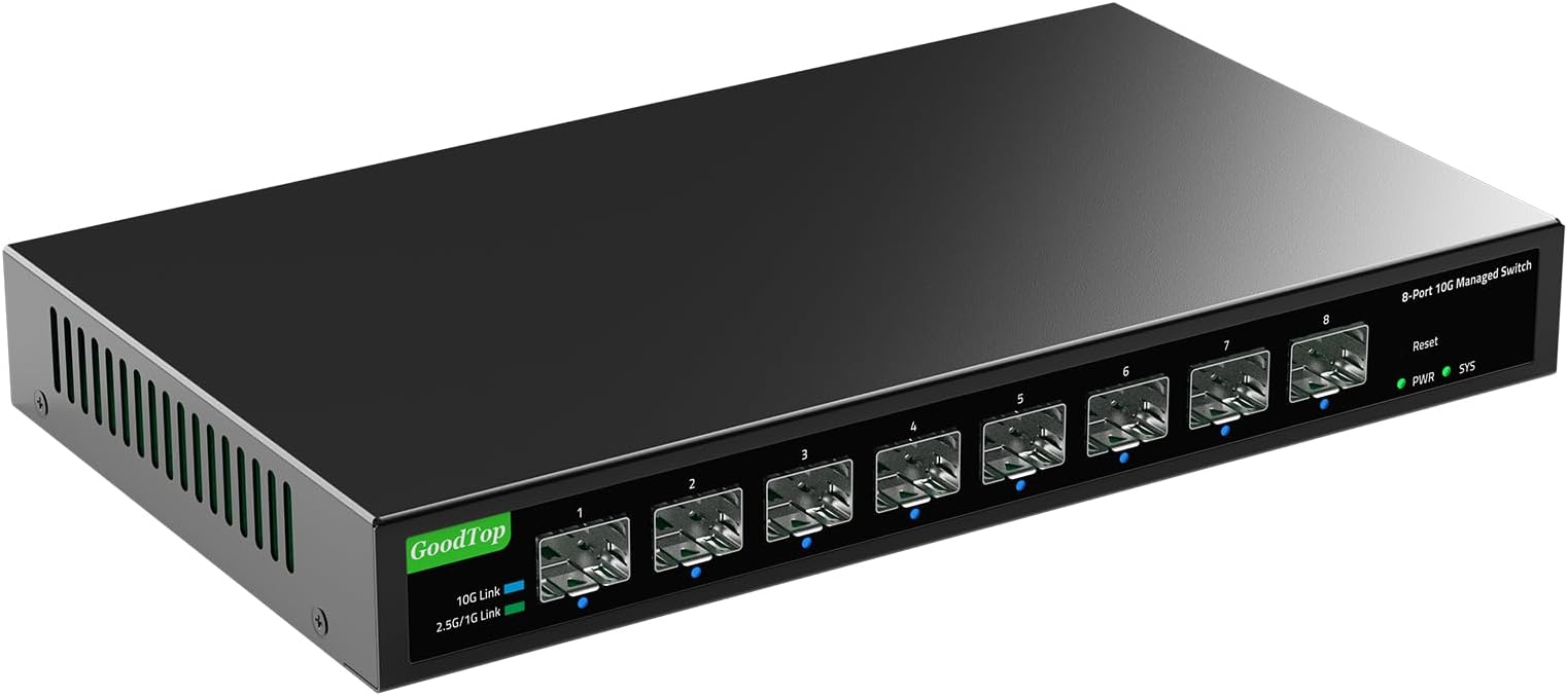 Amazon.com: GoodTop 8 Port 10Gb Smart Web Managed SFP+ Switch,10G ...