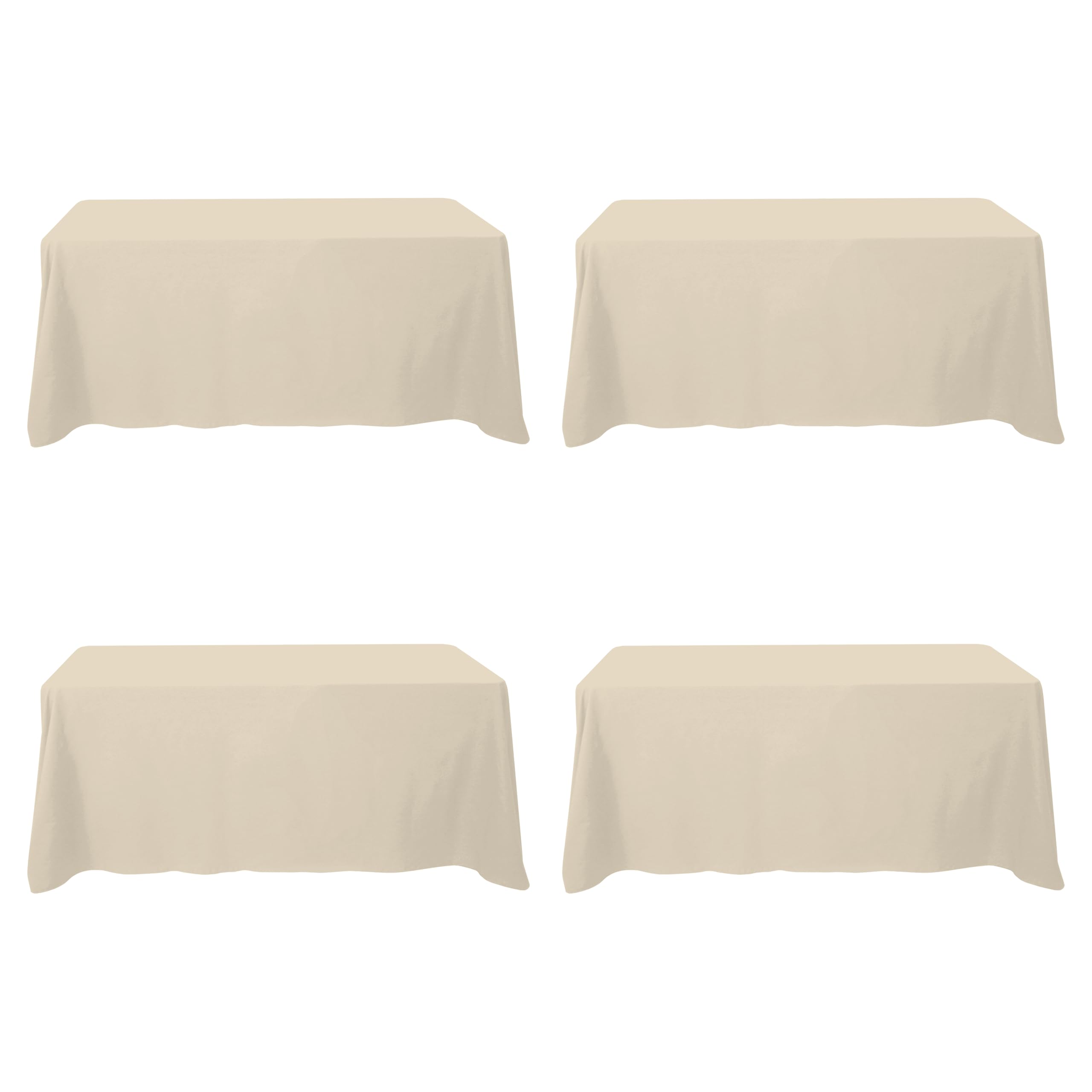 Amazon.com: BRILLMAX 4 Pack Beige Tablecloths for 6 Foot Rectangle ...