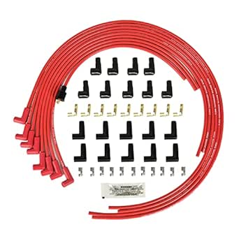 Amazon.com: Universal Spark Plug Wire Set 8.5mm with Red Silicone Jacket and 90 Degree Boots ...