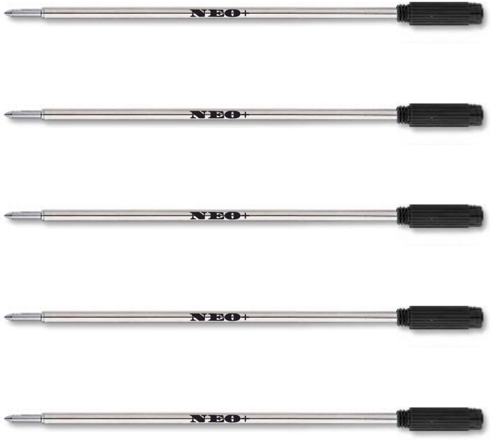 NEO+ Ballpoint Pen Refills, 5 x Black Ink, Compatible with Cross 8513 ...