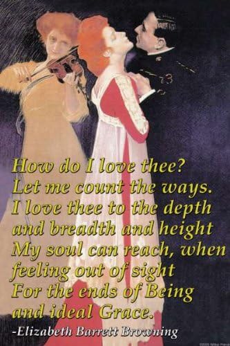 Amazon.com: How do I Love thee? - 12x18 Art Poster by Elizabeth Barrett ...