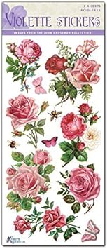 Amazon.com: Flower Stickers for Scrapbooking - Bright Pink Roses by ...
