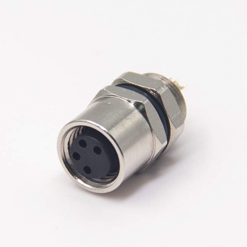Amazon.com: Elecbee M8 4 Pin Female Connector Female Socket Solder Cup ...