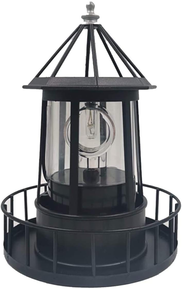 Lighthouse Outdoor Decor Lamp, Solar Lighthouse with Rotating Beacon ...