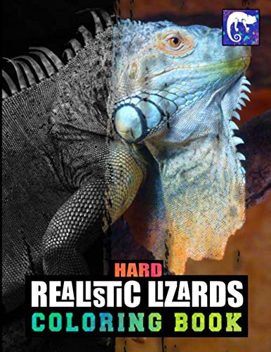 Buy Hard Realistic Lizards Coloring Book: Realism Amphibians Paint ...