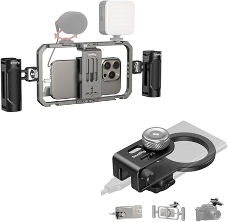 Amazon.com: Bundle: SmallRig Universal Phone Cage 4121+SSD Holder 2-in ...