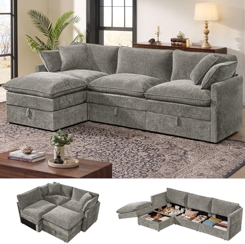Amazon.com: Ihanherry 103" Modular Sectional Sofa with Storage, L ...