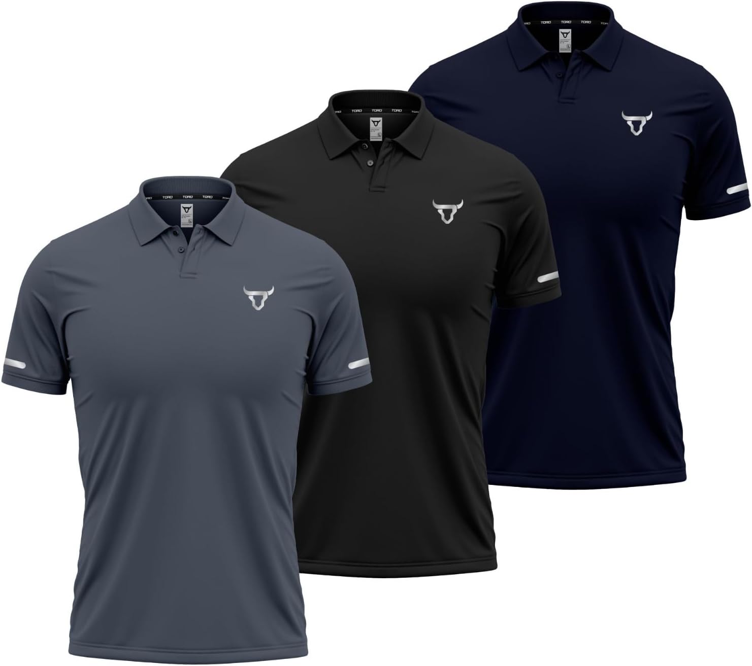 Pack of 3 Mens Polo T Shirt Breathable and Lightweight Quick Dry 3 ...