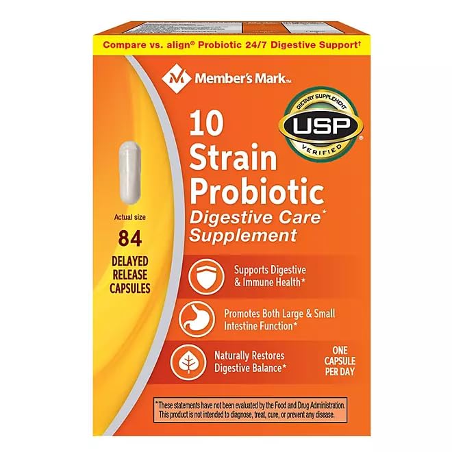 Amazon.com: Members Mark 10-Strain Probiotic Digestive Care Supplement ...