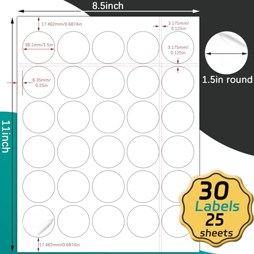 Snapklik.com : Address Labels 1-1/2” Round For Laser And Inkjet ...