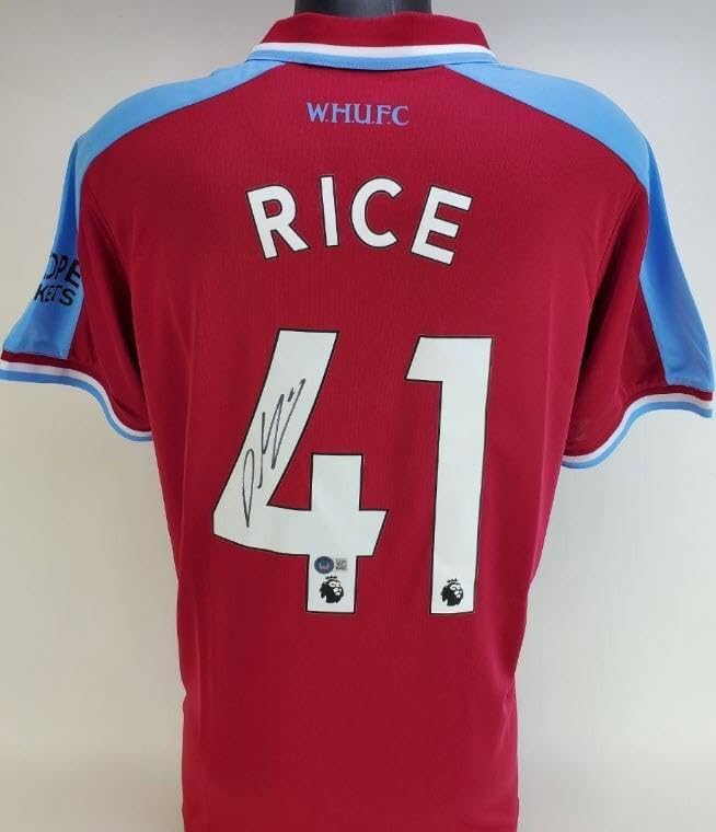 Declan Rice Signed Autographed West Ham United Umbro Soccer Jersey ...