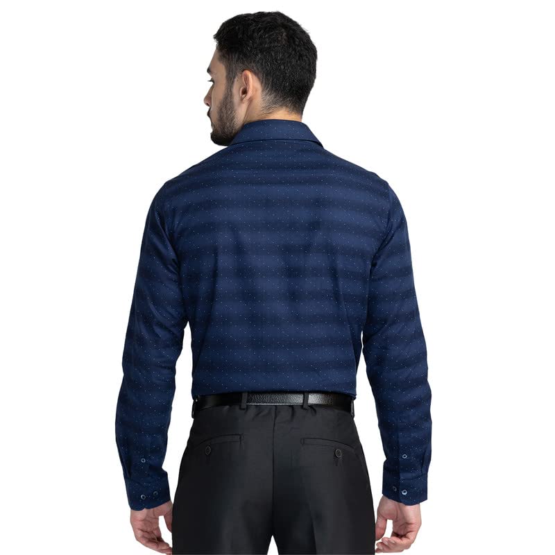 Buy Oxemberg Men's Cotton Slim Fit Formal Shirt (Navy, 38/ OPRSL4344F ...