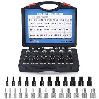 Neddie Nut & Bolt Thread Checker, 14 Inch & 12 Metric Nut and Bolt ...