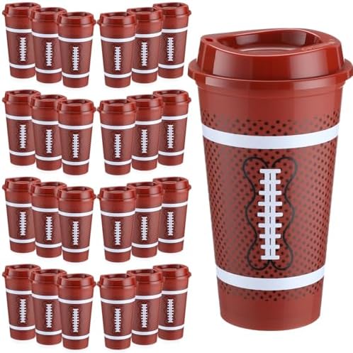 Amazon.com: Bokon 12 Pcs Plastic Football Cups with Straw and Lid ...