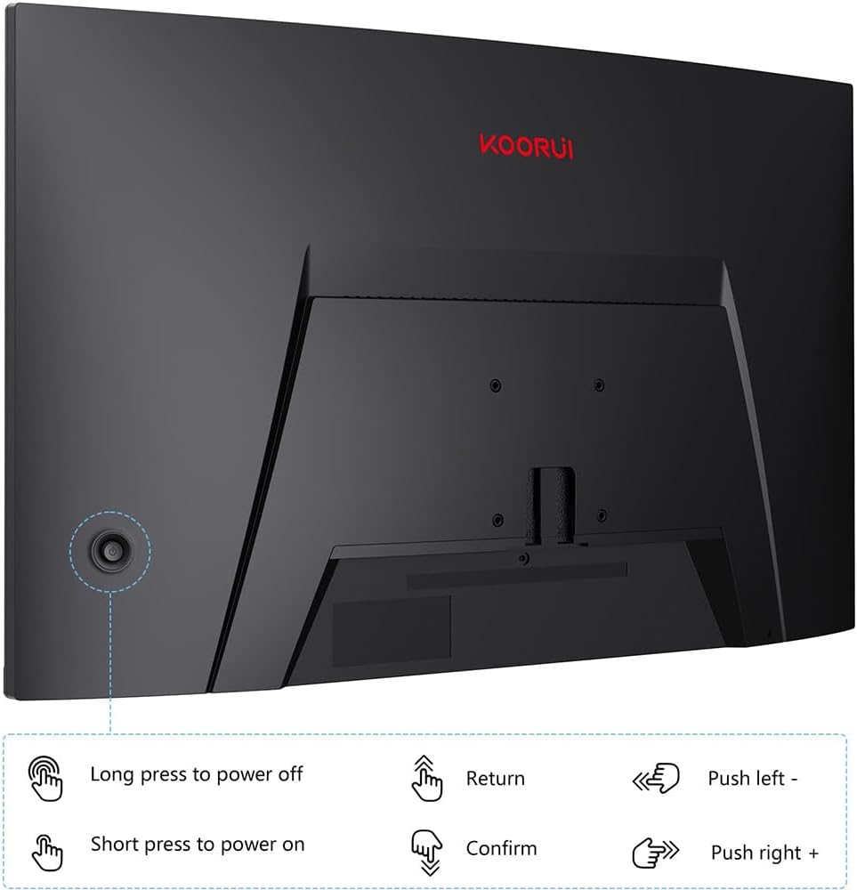 KOORUI Monitor curvo para juegos de 27 pulgadas 144Hz 2K (2560X1440P) 1 ms, 1800R, Freesync, 3 ...