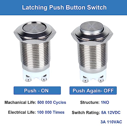 Snapklik.com : 2-Pack 16mm High Round Head Latching Metal Waterproof ...