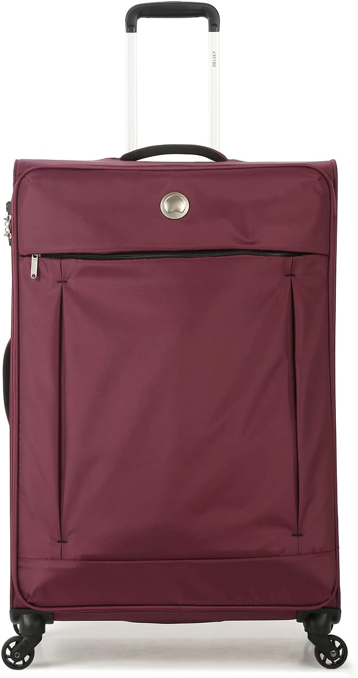 Delsey Flight Lite Polyester TSA Lock 8 Wheels Trolley (Black,57 ...