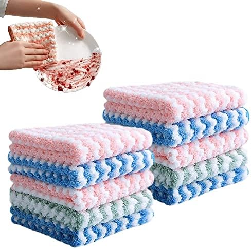 Mokkker 10Pack Microfiber Cleaning Rag, Cloth Lint Free Rags ...