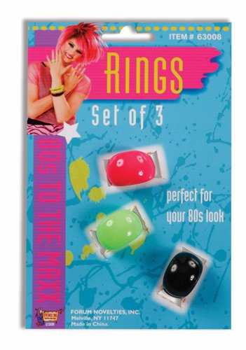 Amazon.com: 80S Ring Set 3Pc : Clothing, Shoes & Jewelry
