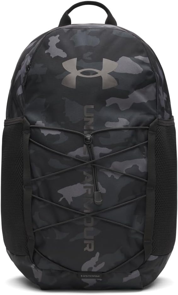 Amazon.com | Under Armour Unisex Hustle Sport 6.0 Backpack, (002) Black/Metallic Black, One Size ...