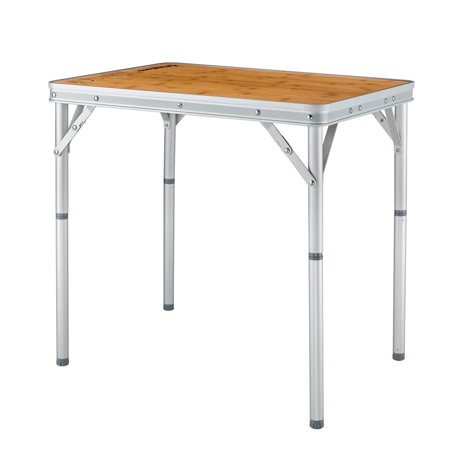 KingCamp Bamboo Folding Camping Table with Adjustable Height Aluminum ...