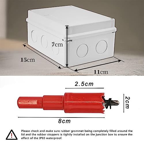 WTpin Pack of 2 Junction Box Outdoor Waterproof IP65 Junction Box ...