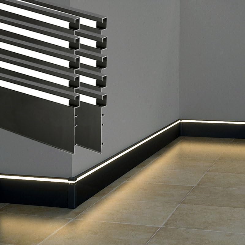 KHELSE LED Aluminum Skirting Board,10 x 1m Skirting LED Strip Light ...