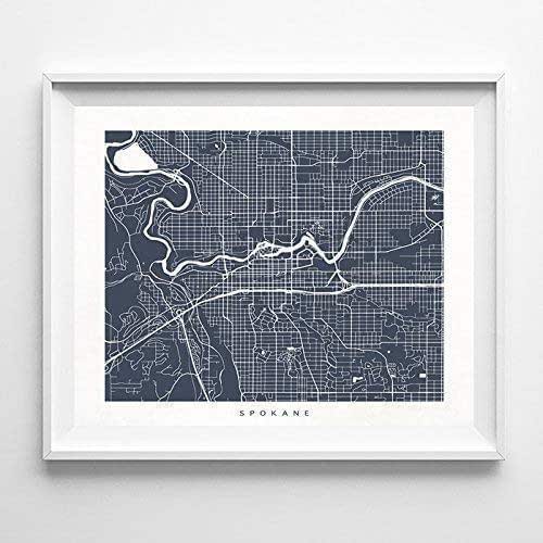Amazon.com: Spokane Washington Street Road Map Home Decor Poster Urban ...