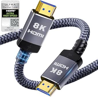 DavVision 8K Fiber Optic HDMI Cable 50 Feet, Long HDMI 2.1 Cable High ...