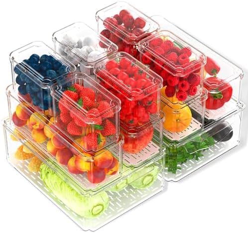 Amazon.com: Nibiuht Fridge Organizers and Storage Set - 10 Pack ...